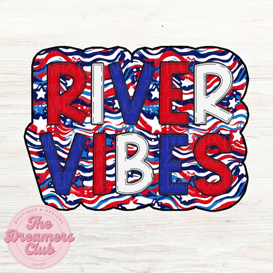 River Vibes PNG, Patriotic, Red White & Blue, Scribble Doodle, Digital ...
