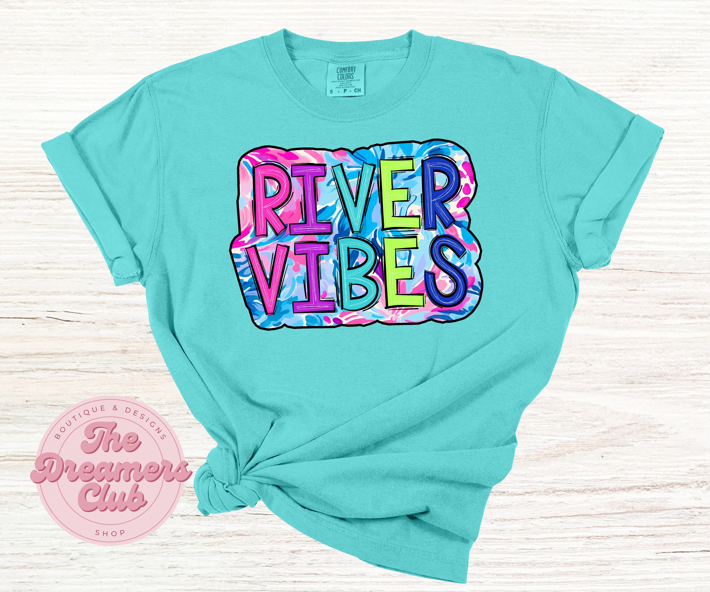 River Vibes PNG, Bright Malibu Floral, Scribble Doodle, Digital File ...