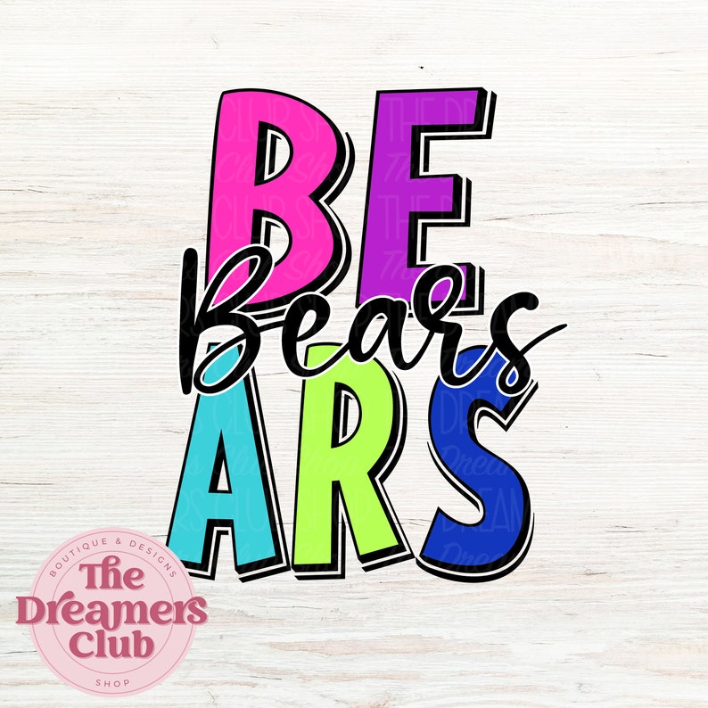 Bears PNG, Mascot PNG, Popping Bright , Scribble Doodle, Digital File ...