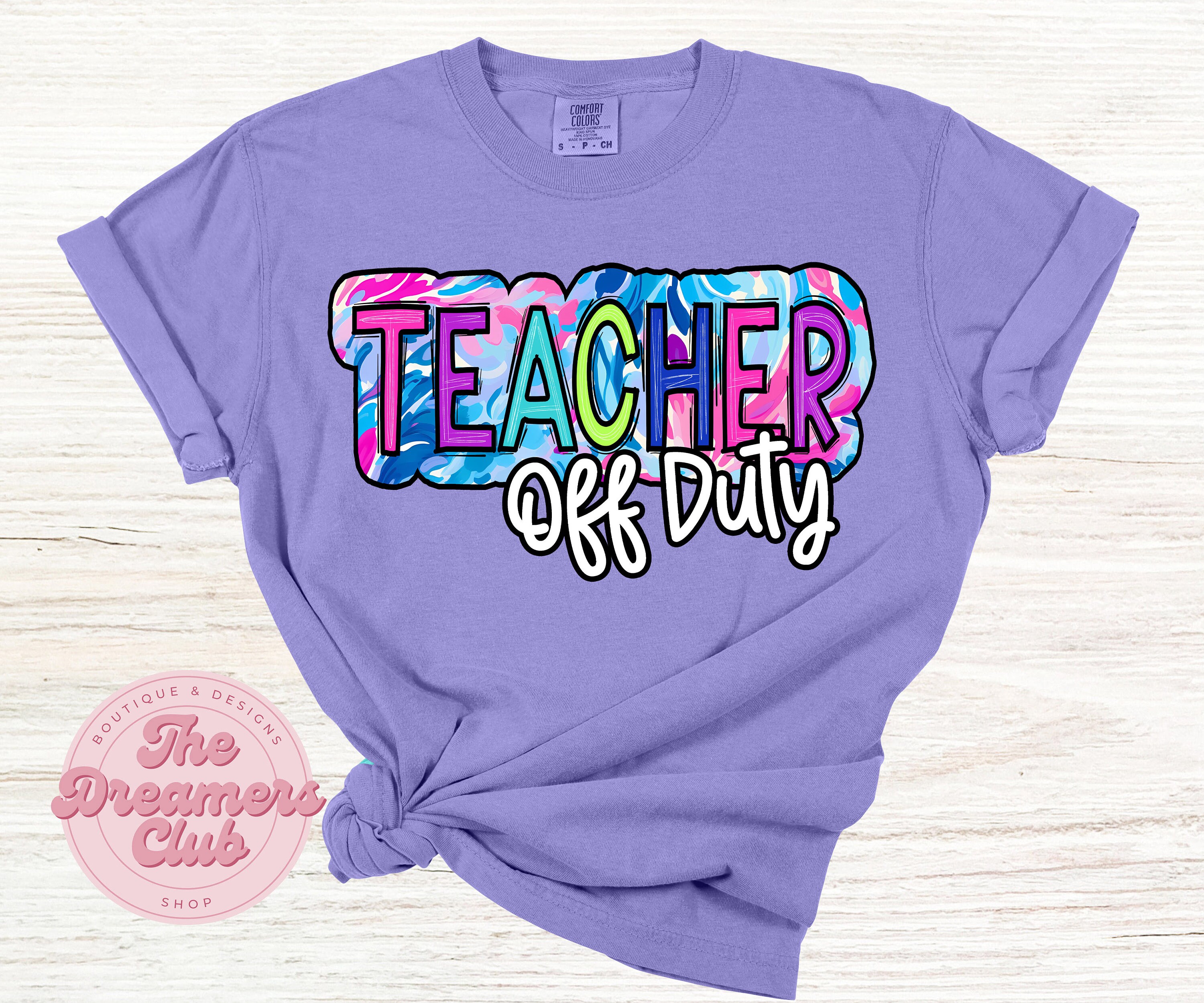 Teacher off Duty PNG, Bright Malibu Floral, Scribble Doodle, Digital ...