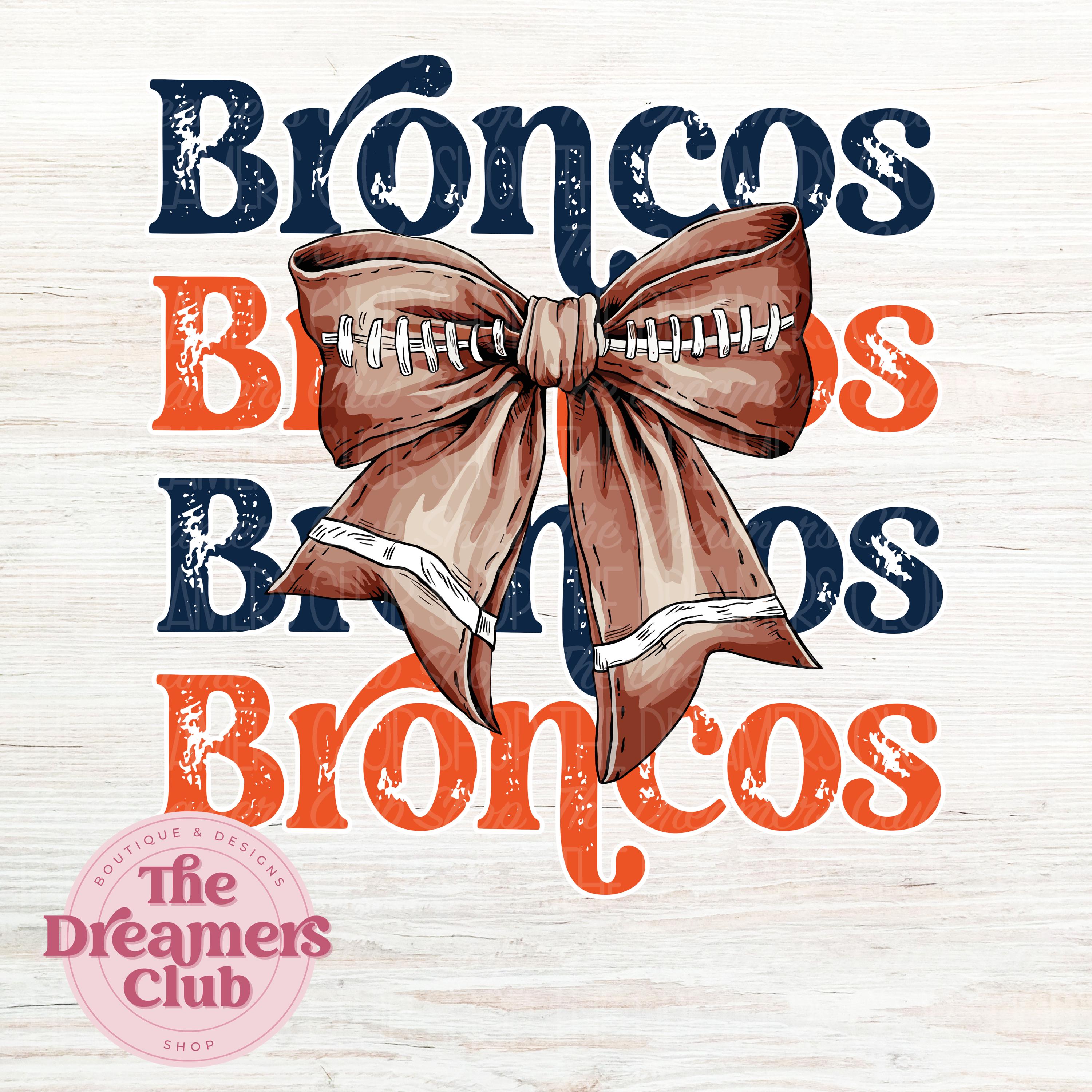 Broncos Retro Football Bow Png, Coquette Bow PNG, Fall Football Shirt ...