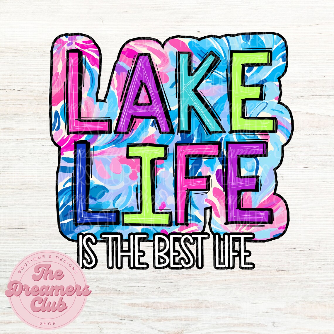 Lake Life is the Best Life PNG, Bright Malibu Floral, Scribble Doodle ...