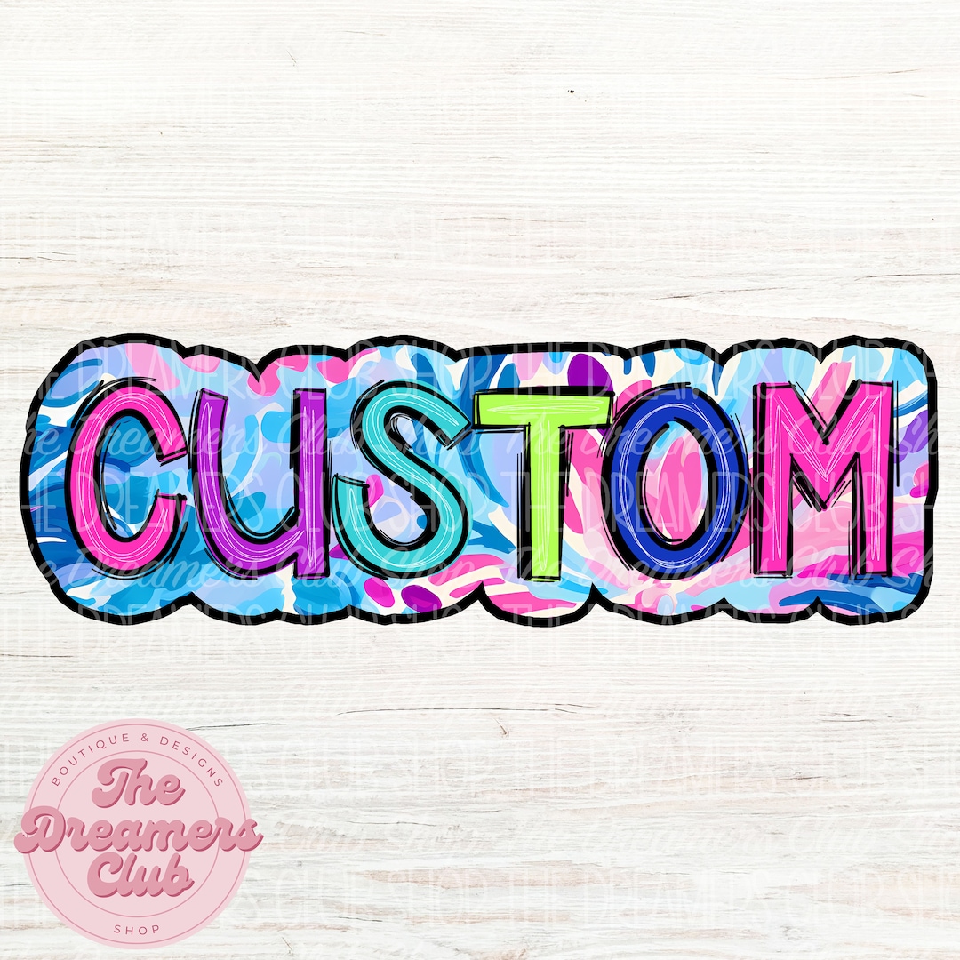 Custom Made to Order Digital File PNG, Bright Malibu Floral, Scribble ...