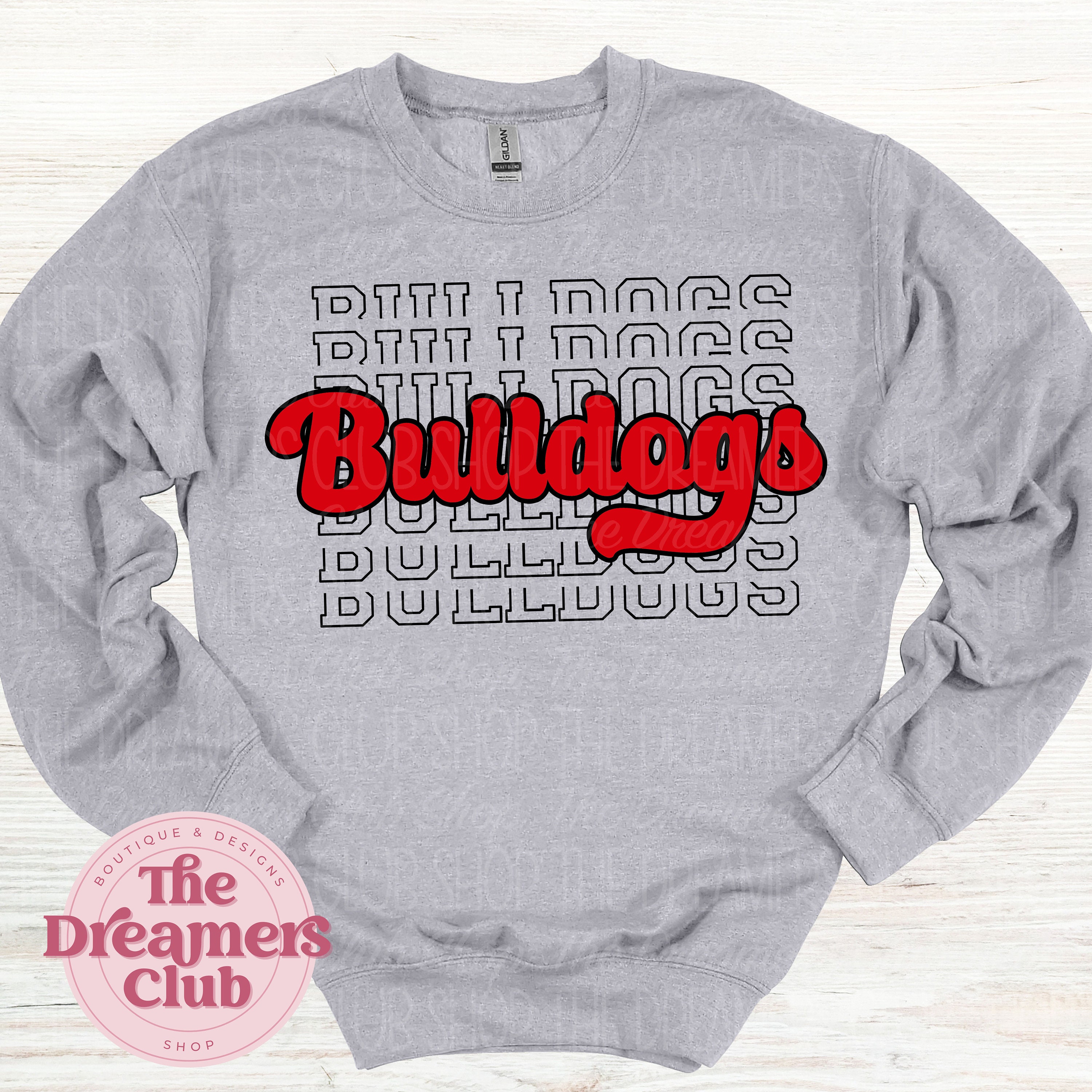 Bulldogs Stacked PNG, Mascot PNG, Red , Black, Digital File, Retro ...