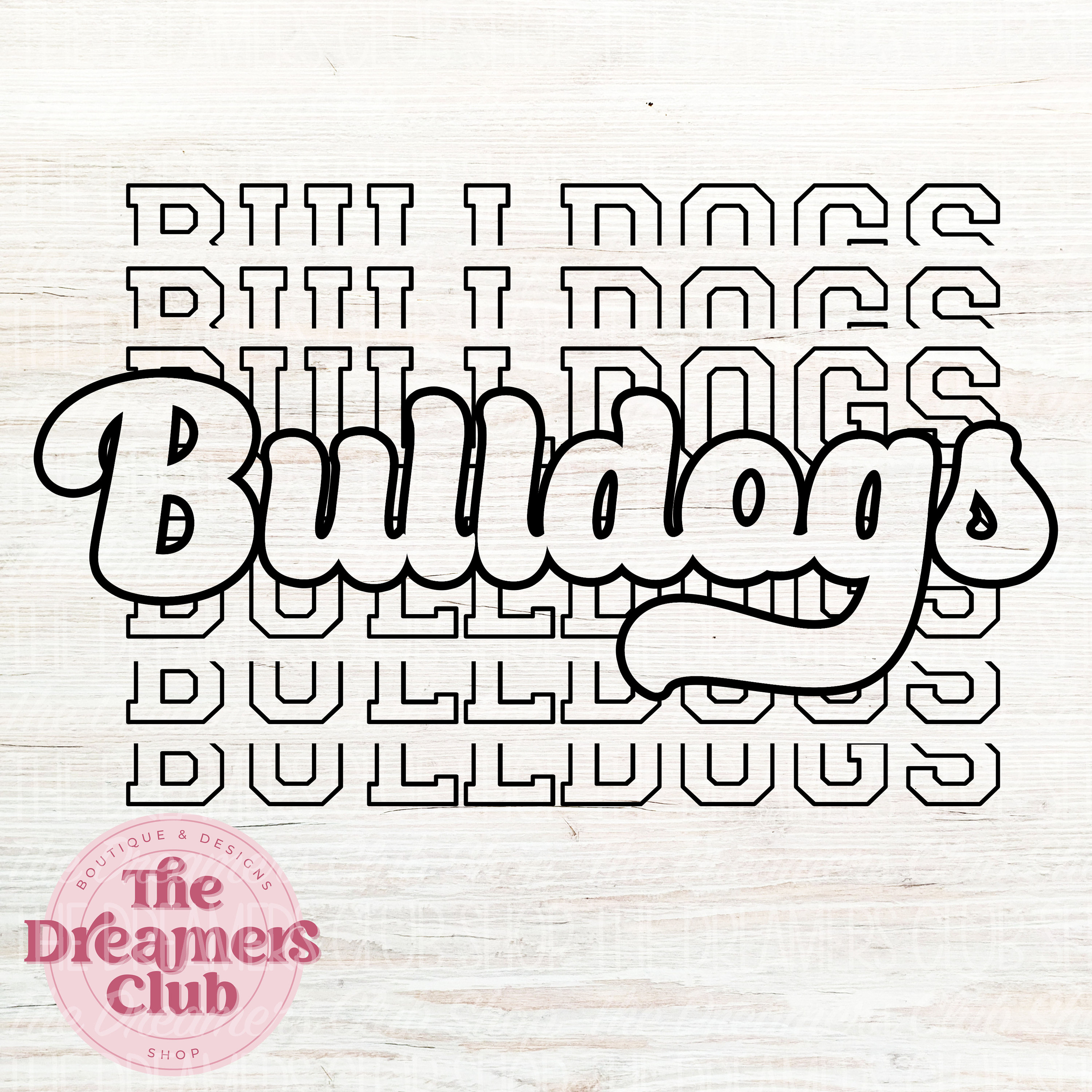 Bulldogs Stacked PNG, Mascot Png,bright , Black, Digital File, Retro ...