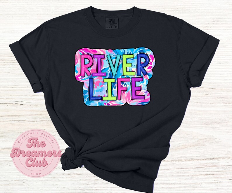 River Life PNG, Bright Malibu Floral, Scribble Doodle, Digital File ...