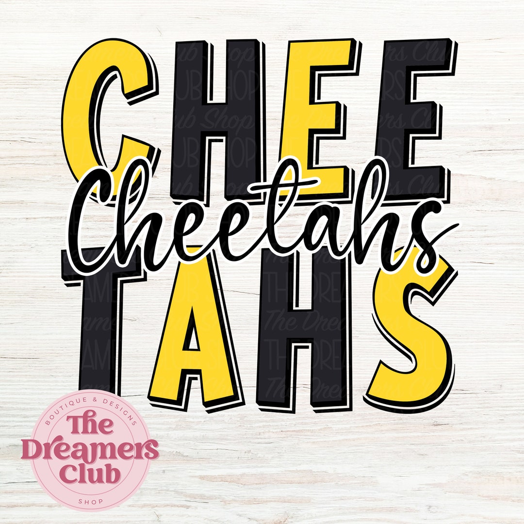 Cheetahs PNG, Mascot PNG, Popping Bright, Yellow & Black, Scribble ...