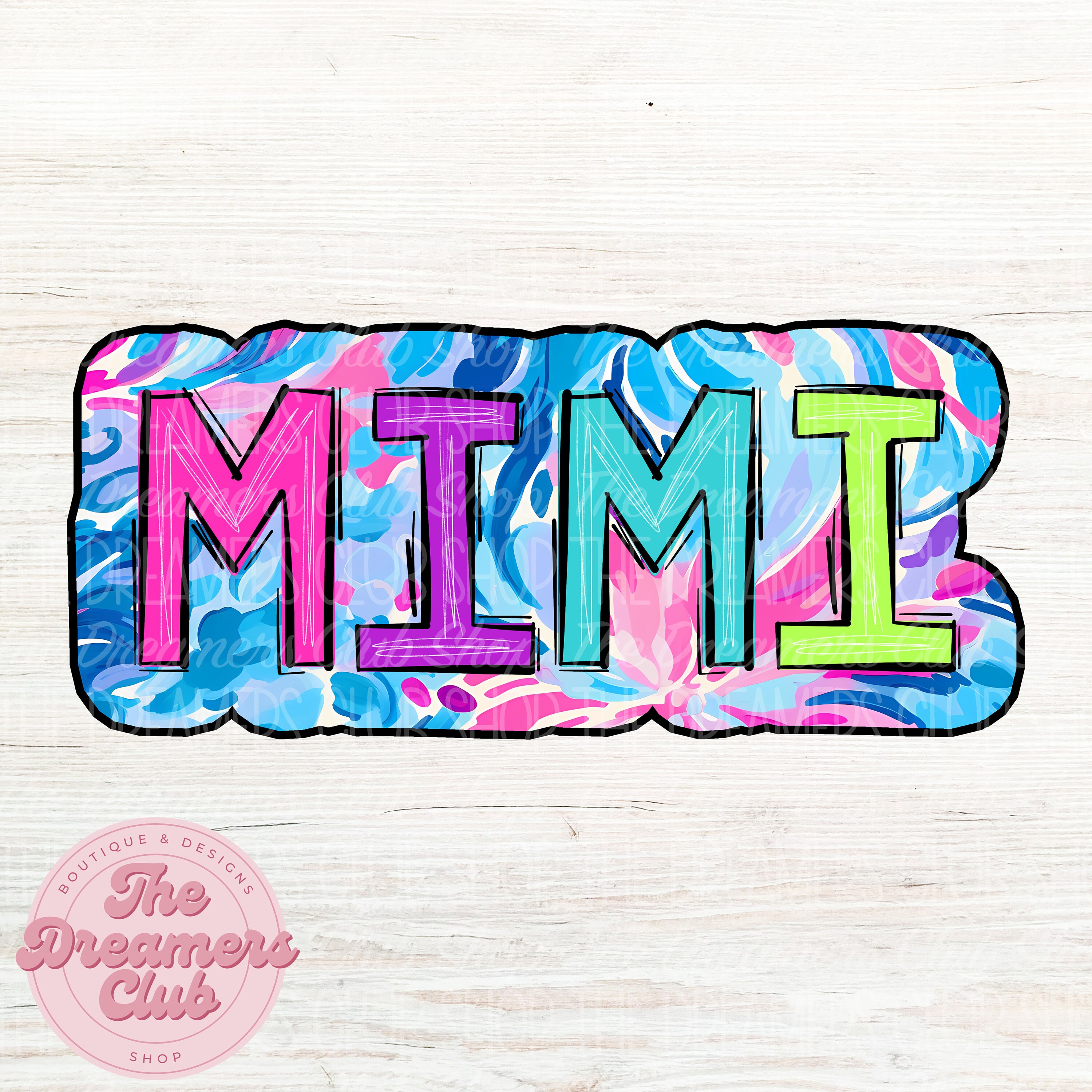 Mimi PNG, Bright Malibu Floral, Scribble Doodle, Digital File ...