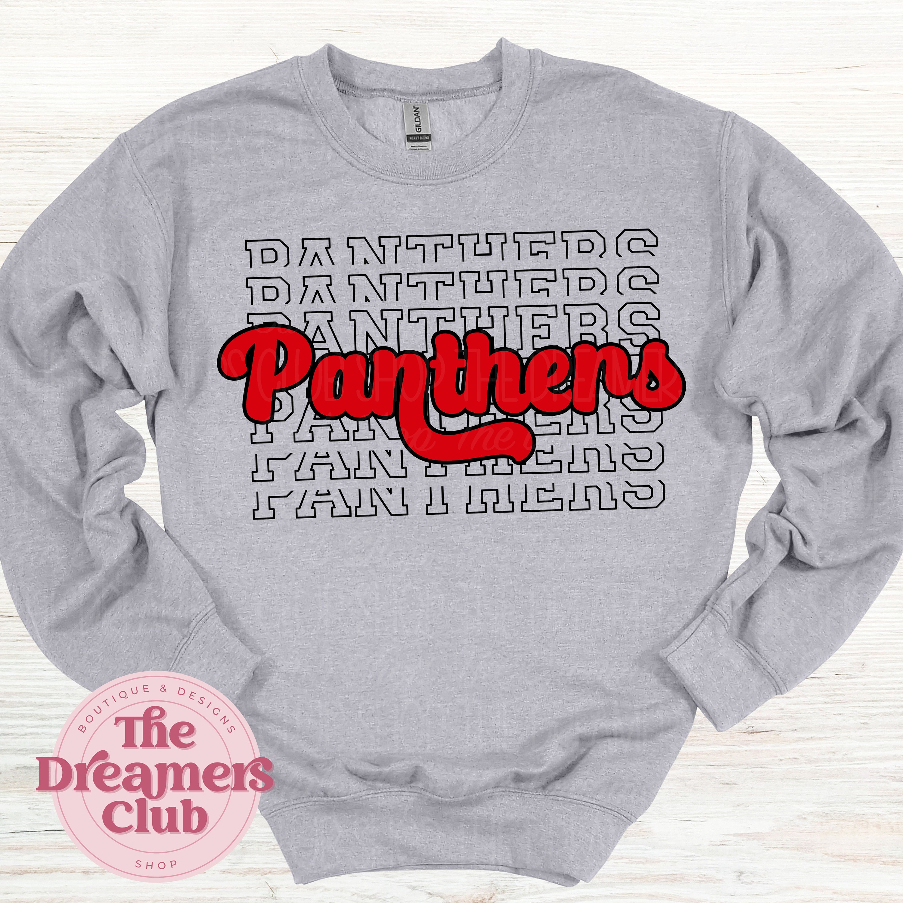 Panthers Stacked PNG, Mascot PNG, Red , Black, Digital File, Retro ...