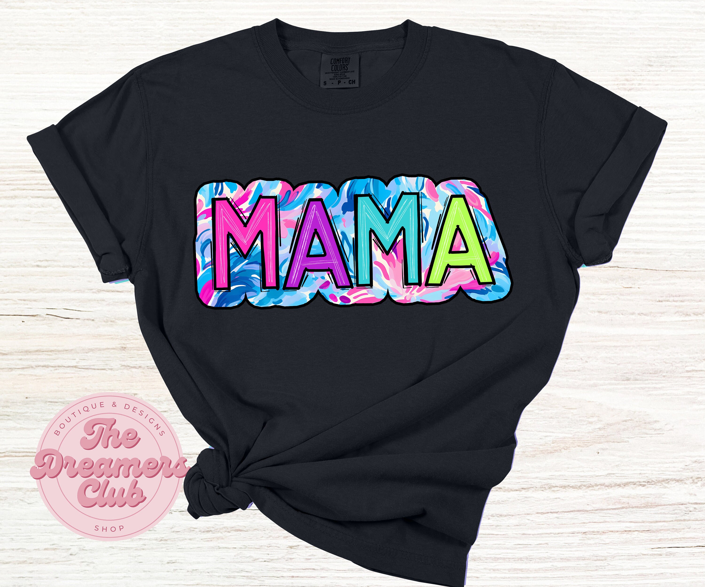 Mama PNG, Bright Malibu Floral, Scribble Doodle, Digital File ...