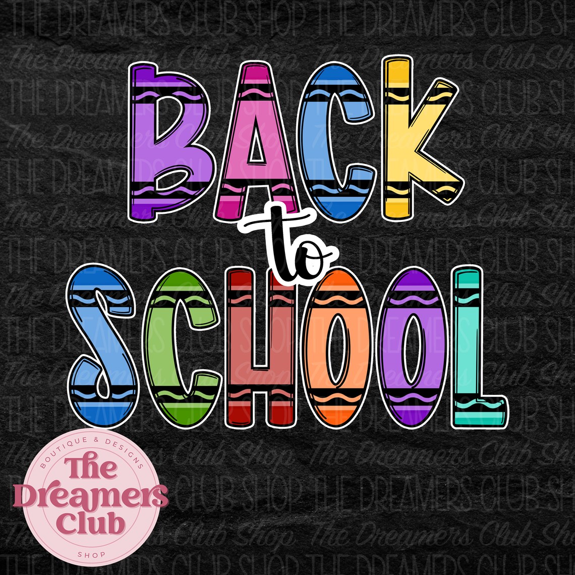 Back to School PNG, Crayon Doodle, Digital File, Bright Letters ...