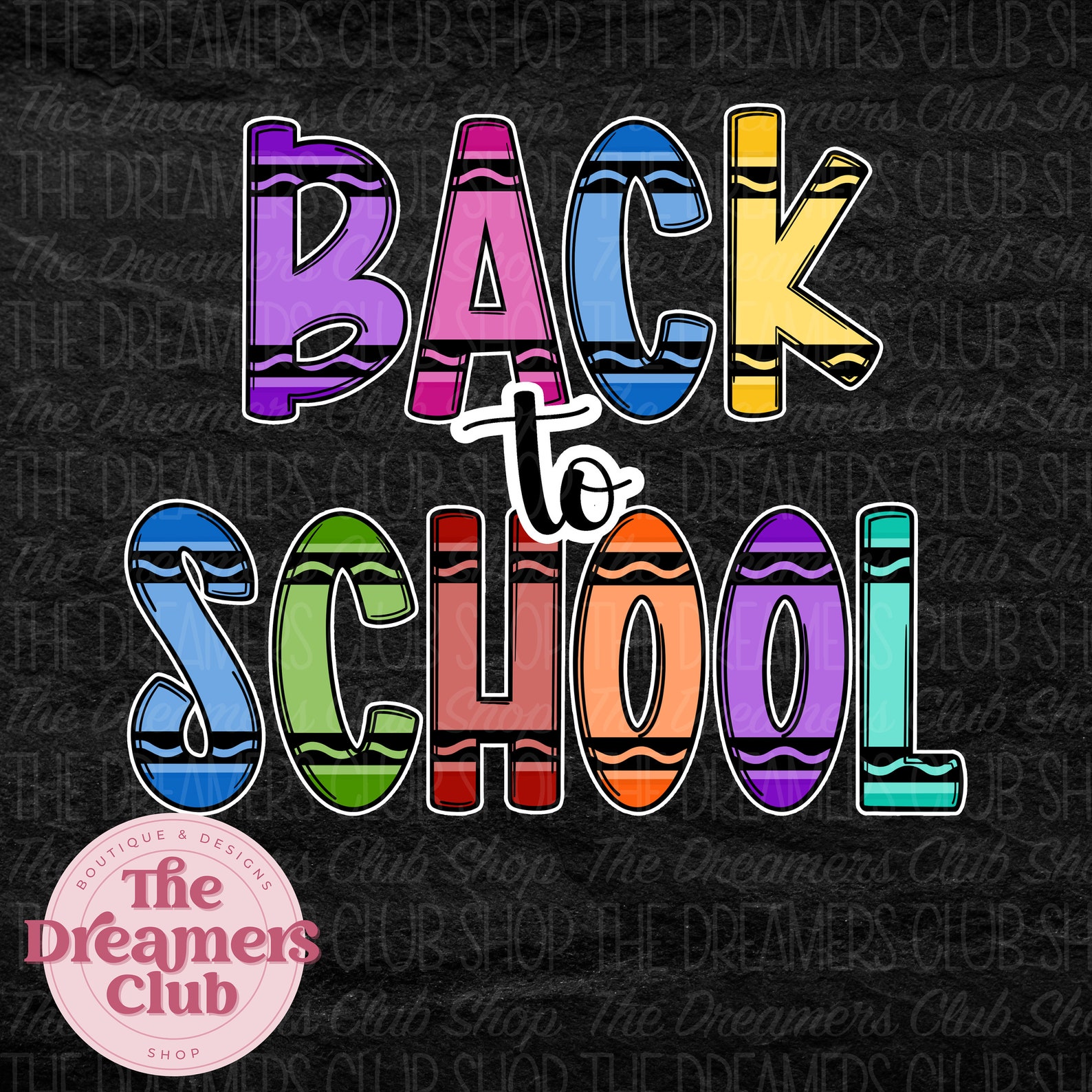 Back to School PNG, Crayon Doodle, Digital File, Bright Letters ...