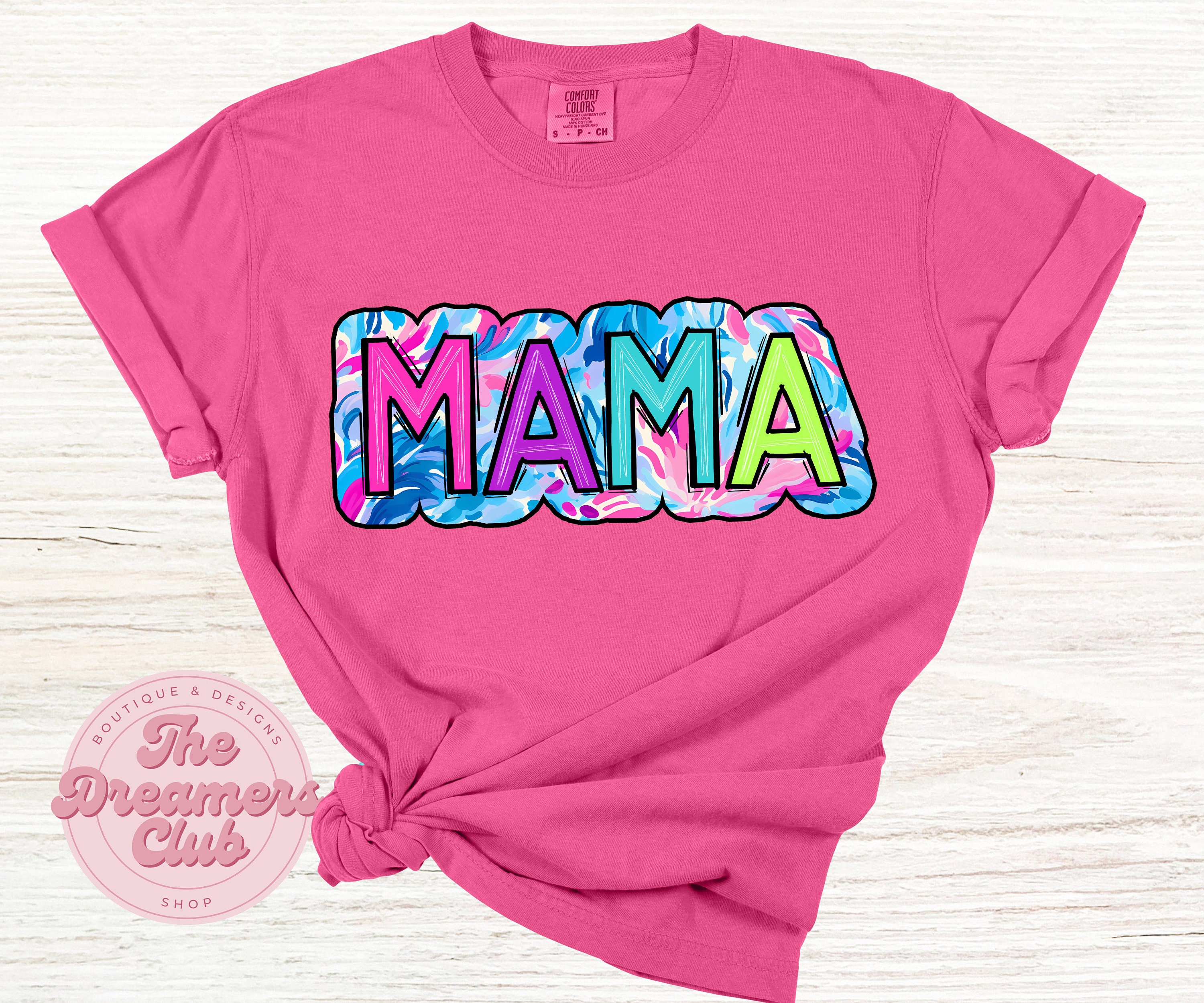 Mama PNG, Bright Malibu Floral, Scribble Doodle, Digital File ...