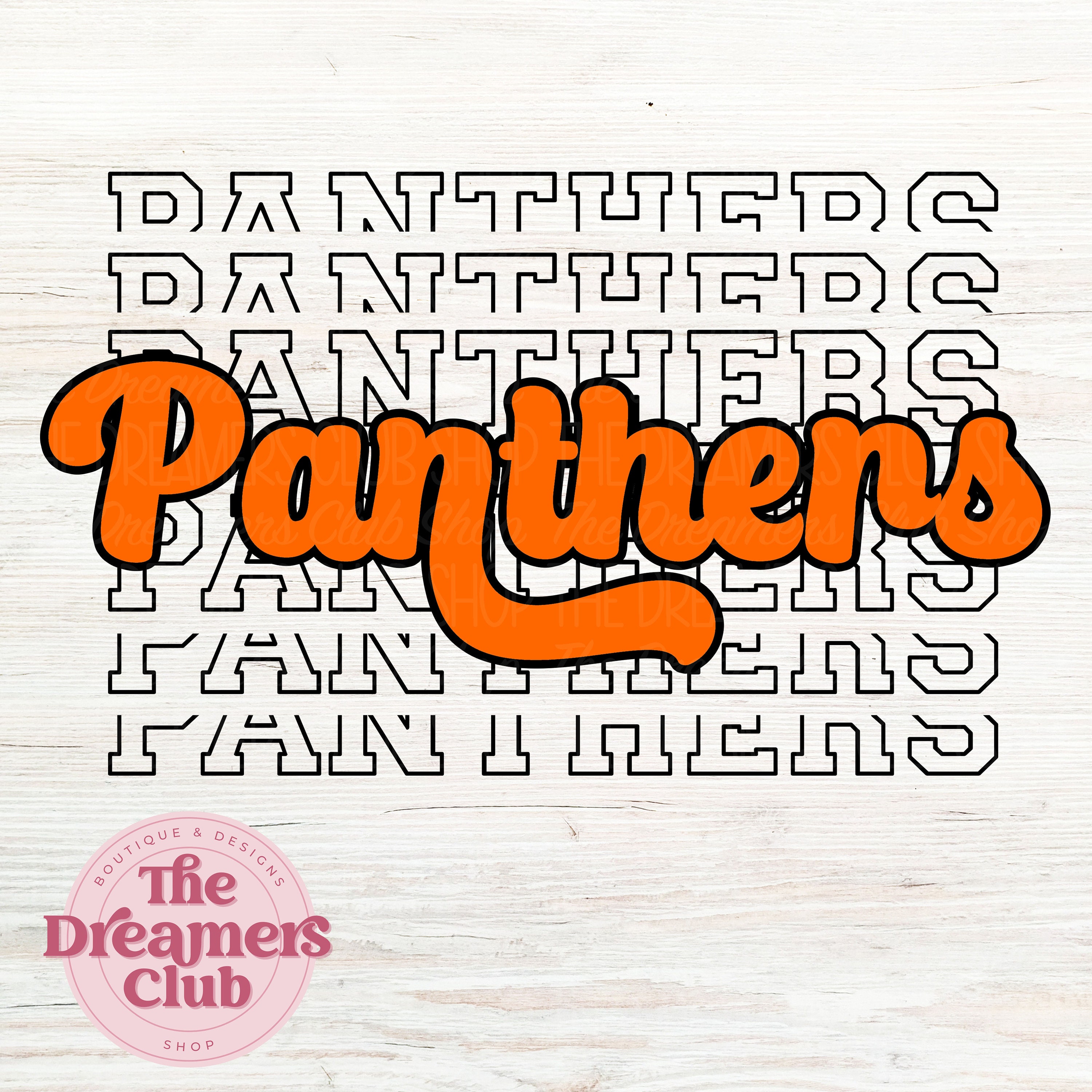 Panthers Stacked PNG, Mascot PNG, Orange , Black, Digital File, Retro ...