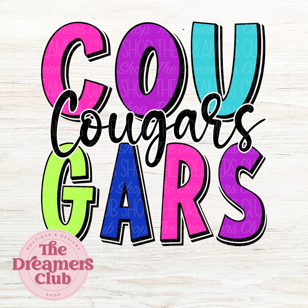 Cougars PNG, Mascot PNG, Popping, Bright, Scribble Doodle, Digital File ...