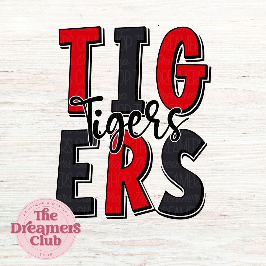 Tigers PNG, Mascot PNG, Popping Bright , Red & Black, Scribble Doodle ...
