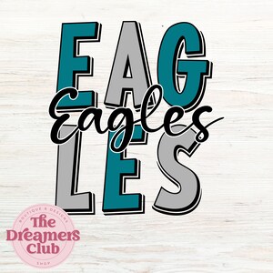 Eagles PNG, Mascot PNG, Popping, Midnight Green & Silver , Scribble ...
