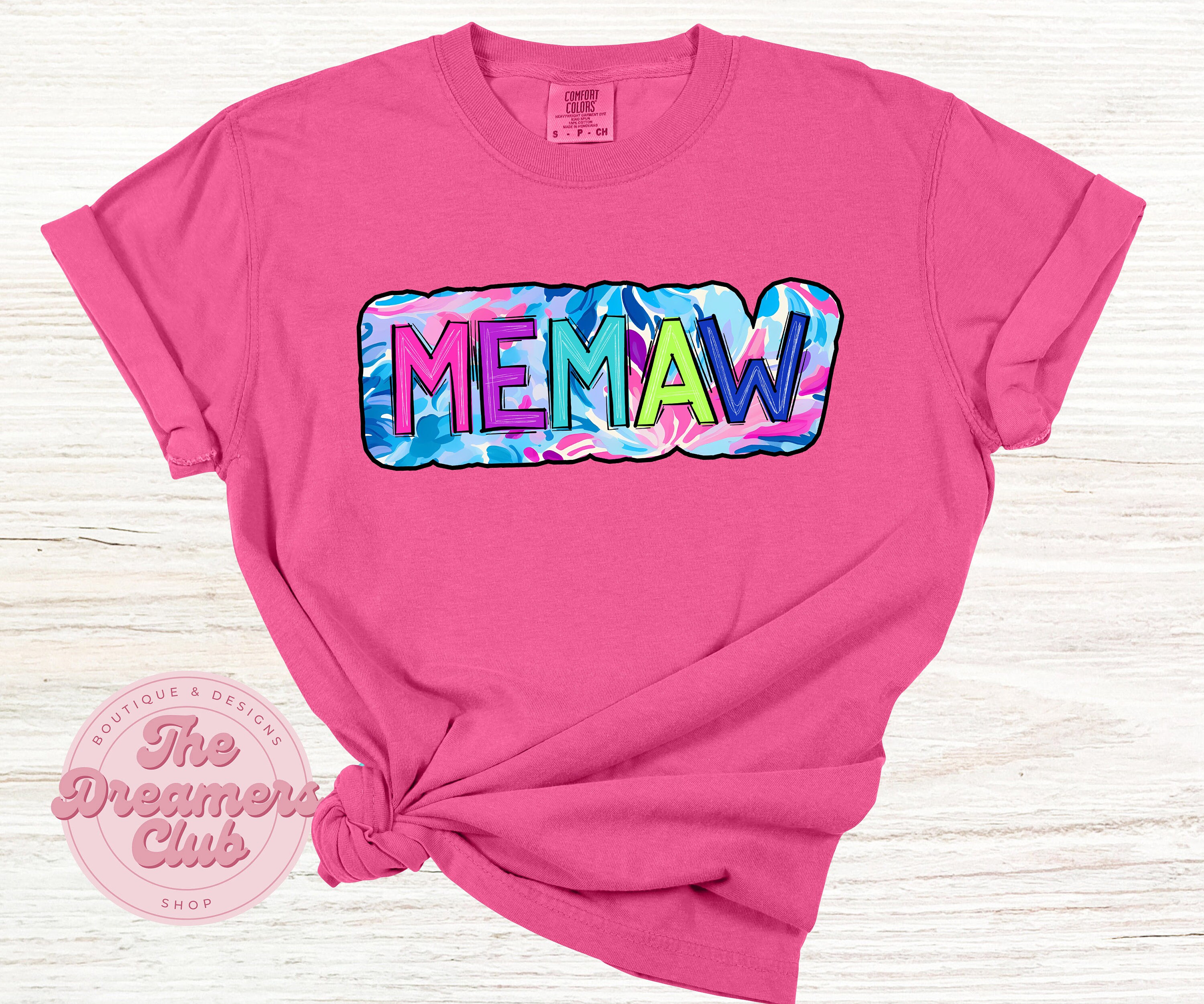 Memaw PNG, Bright Malibu Floral, Scribble Doodle, Digital File ...