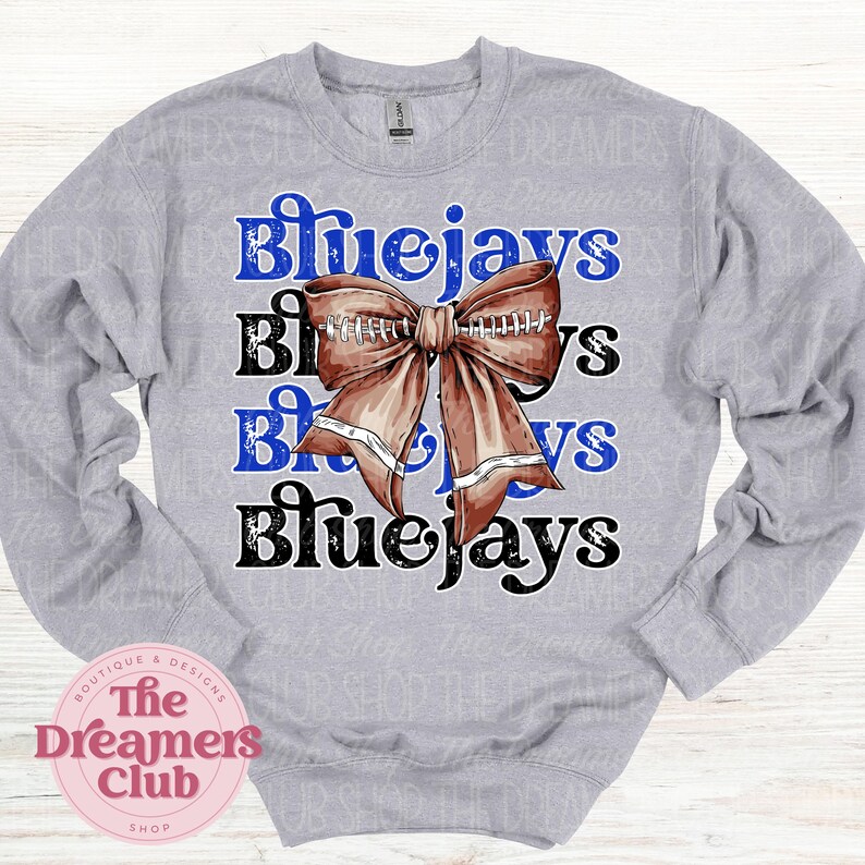 Bluejays Retro Football Bow Png, Coquette Bow Png,football Shirt Png ...
