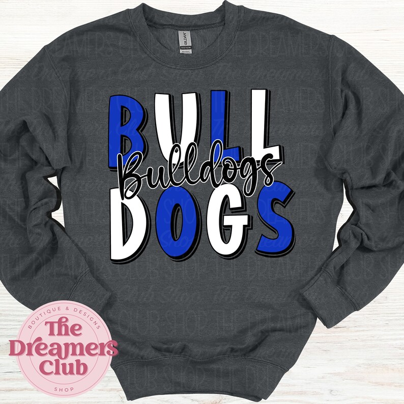 Bulldogs PNG, Mascot PNG, Popping Bright , Blue & White, Scribble ...