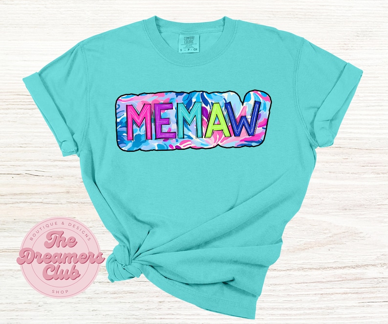 Memaw PNG, Bright Malibu Floral, Scribble Doodle, Digital File ...
