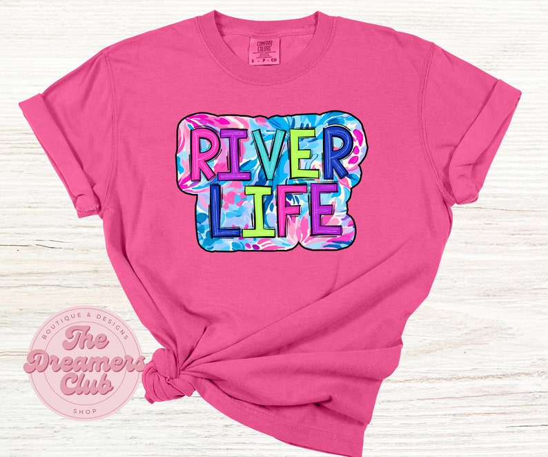 River Life PNG, Bright Malibu Floral, Scribble Doodle, Digital File ...