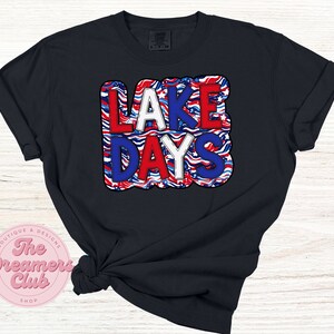 Lake Days PNG, Patriotic, Red White & Blue, Scribble Doodle, Digital ...