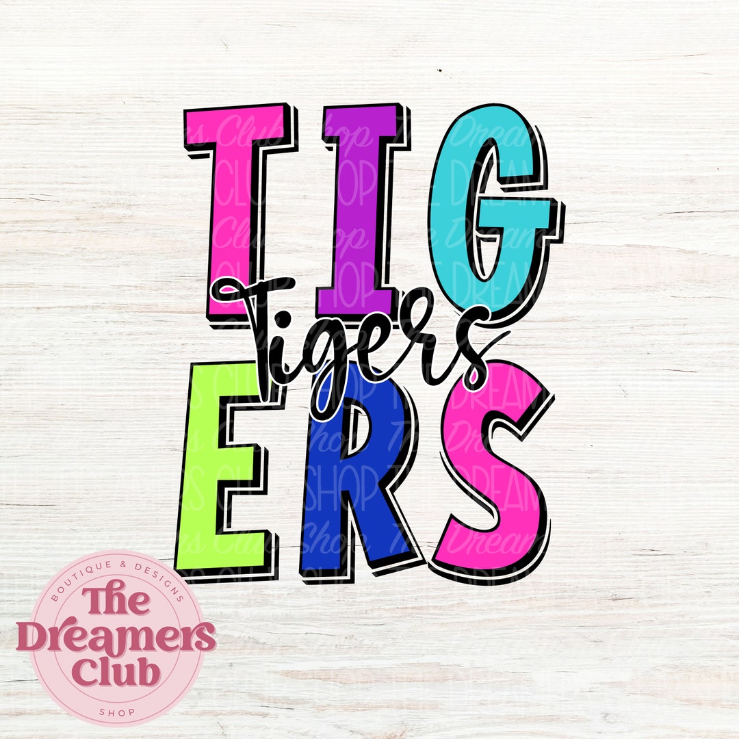 Tigers PNG, Mascot PNG, Popping Bright , Scribble Doodle, Digital File ...