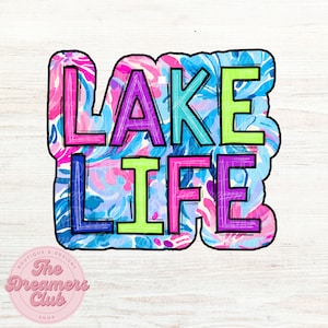 Lake Life PNG, Bright Malibu Floral, Scribble Doodle, Digital File ...