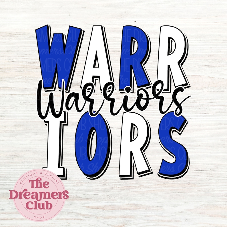 Warriors PNG, Mascot PNG, Popping Bright , Blue, White, Scribble Doodle ...