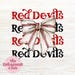 Red Devils Retro Baseball Bow Png, Coquette Bow Png,baseball Shirt Png ...