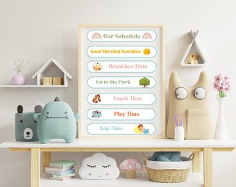 Daily Schedule Cards for Preschoolers, Homeschool Schedule, Preschool ...