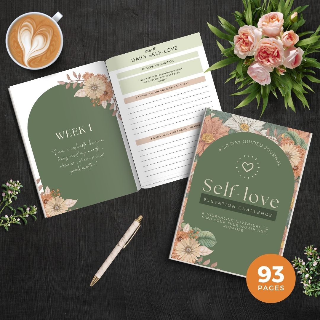 Self-love Guided Journal | 30-day Elevation Challenge (PDF) - Etsy