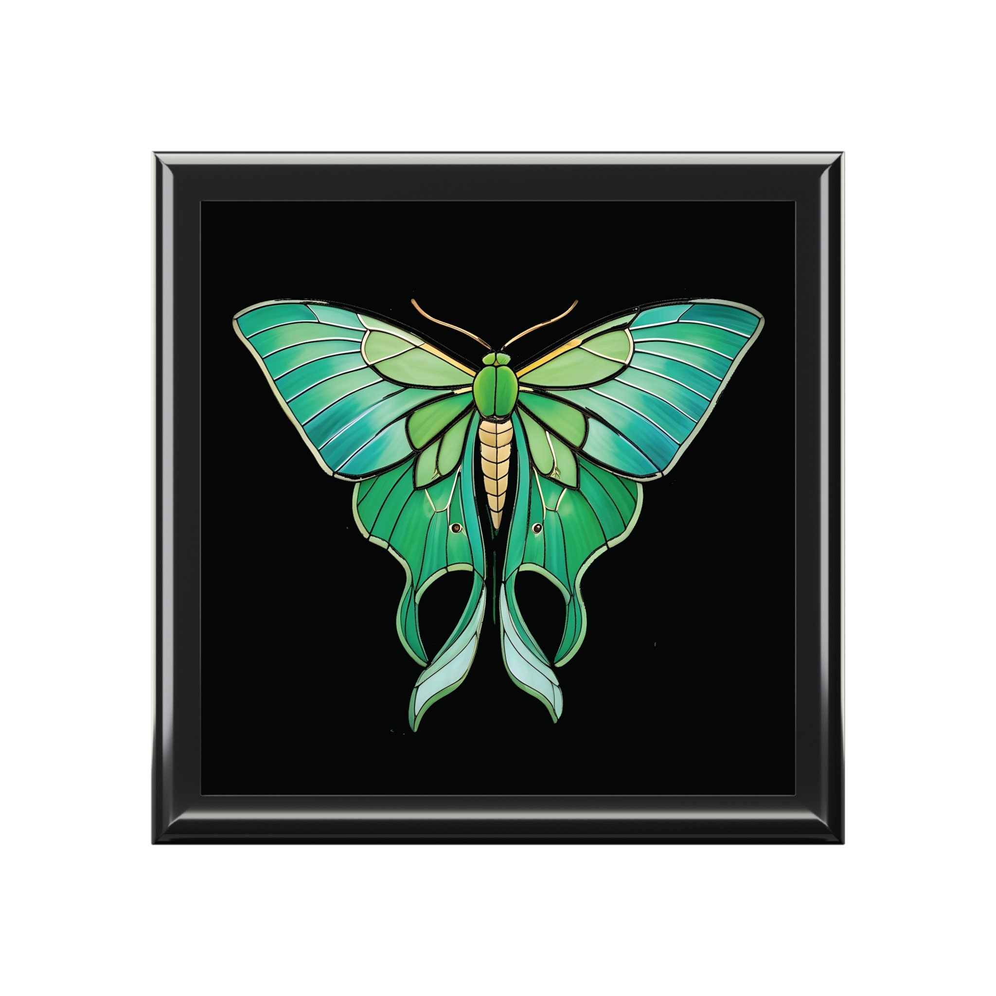 Stained Glass Luna Moth Jewelry Box, Witch Alter Box, Luna Moth, Tarot ...