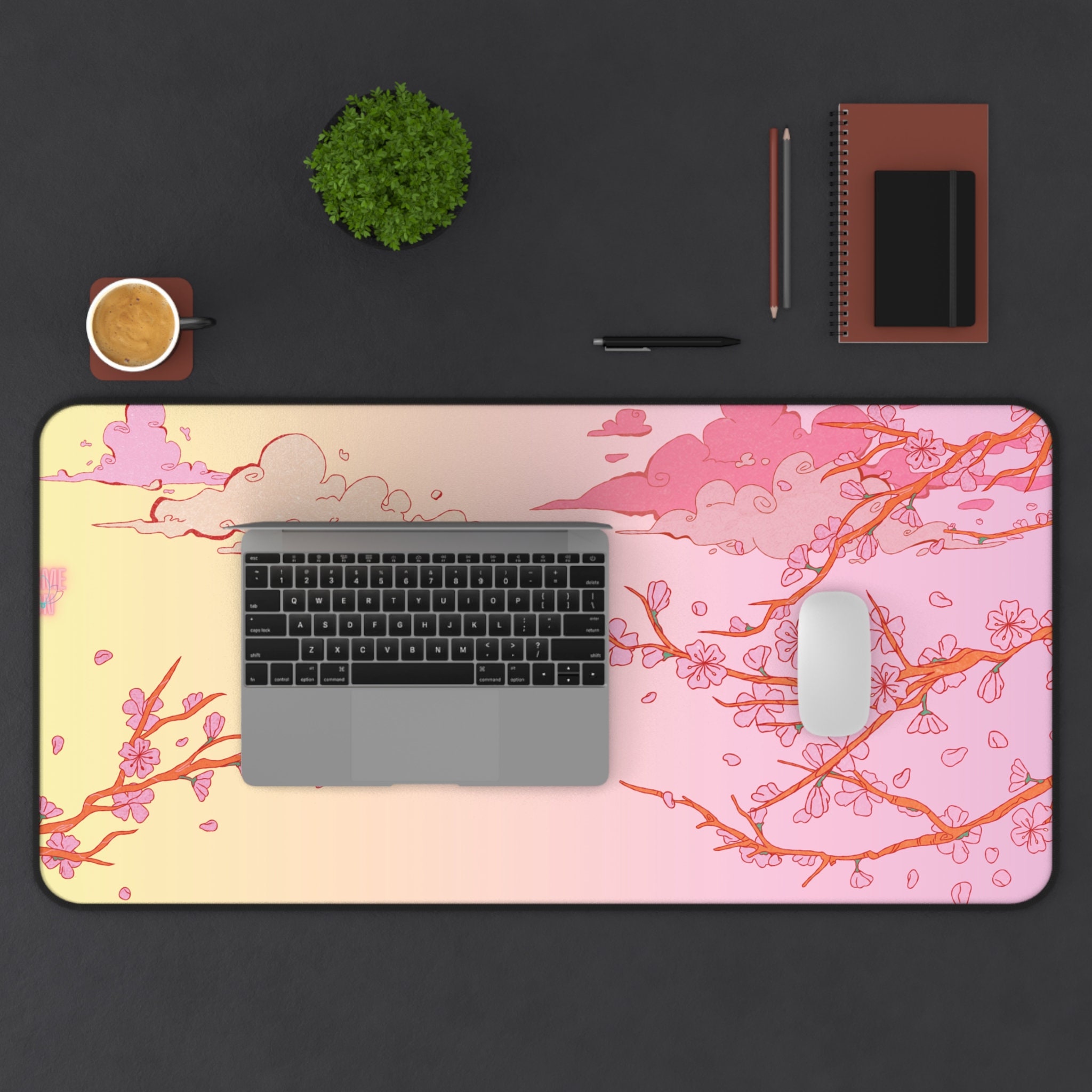 Cherry Blossom Gaming Desk Mat E-girl Gaming Mouse Pad Cute - Etsy