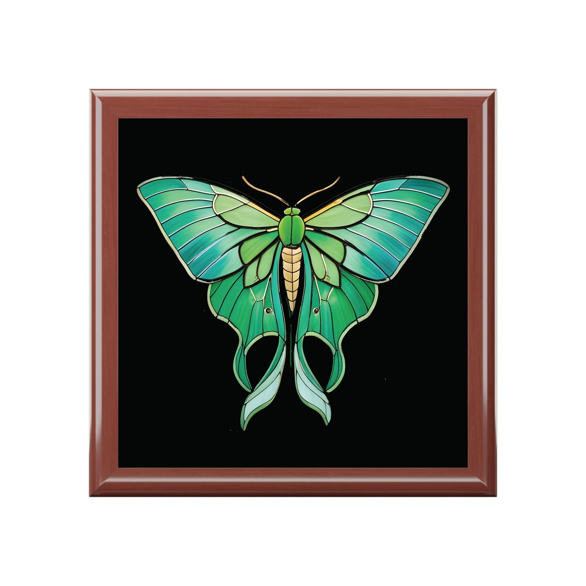 Stained Glass Luna Moth Jewelry Box, Witch Alter Box, Luna Moth, Tarot ...