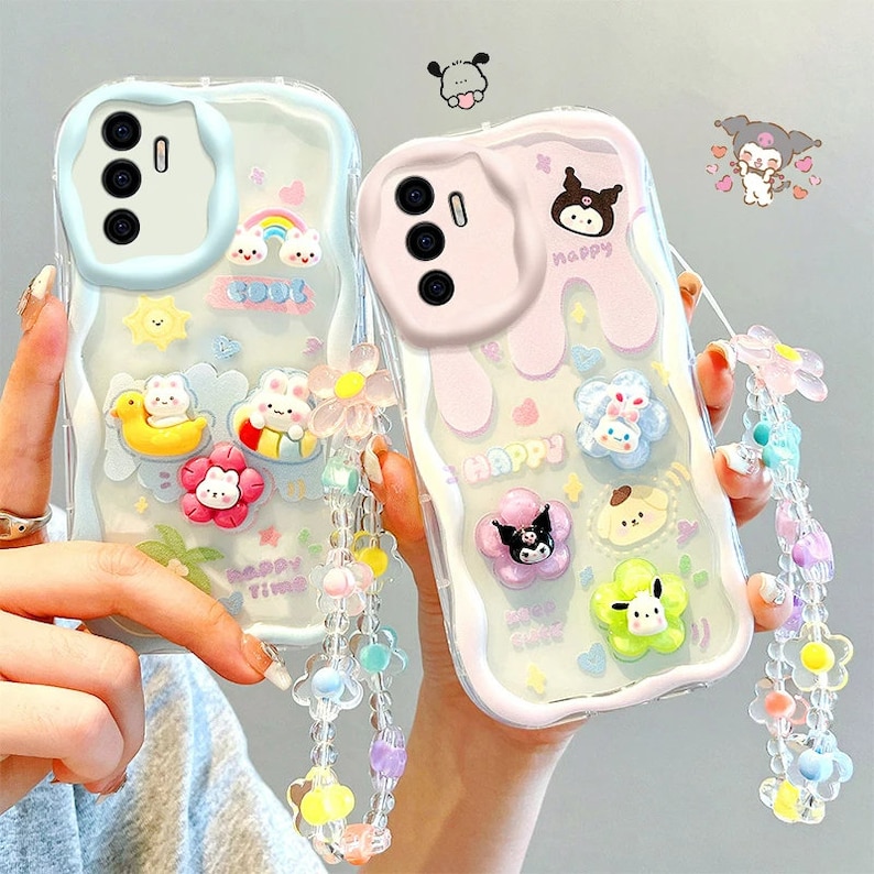 Lovely Cute Cartoon 3D Rabbit Chain Phone Case for Samsung Galaxy S23 ...