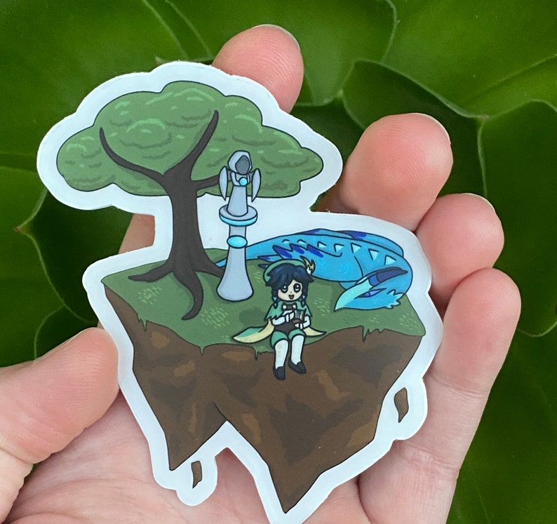 Venti Genshin Impact Floating Isle Sticker - Etsy
