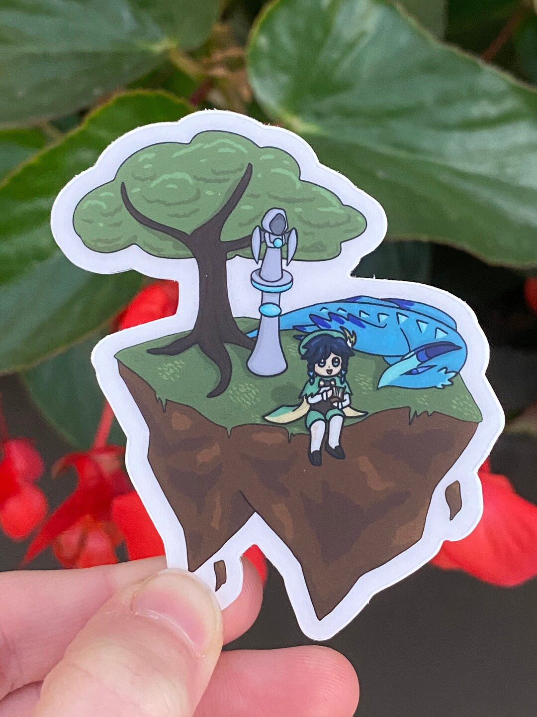 Venti Genshin Impact Floating Isle Sticker - Etsy
