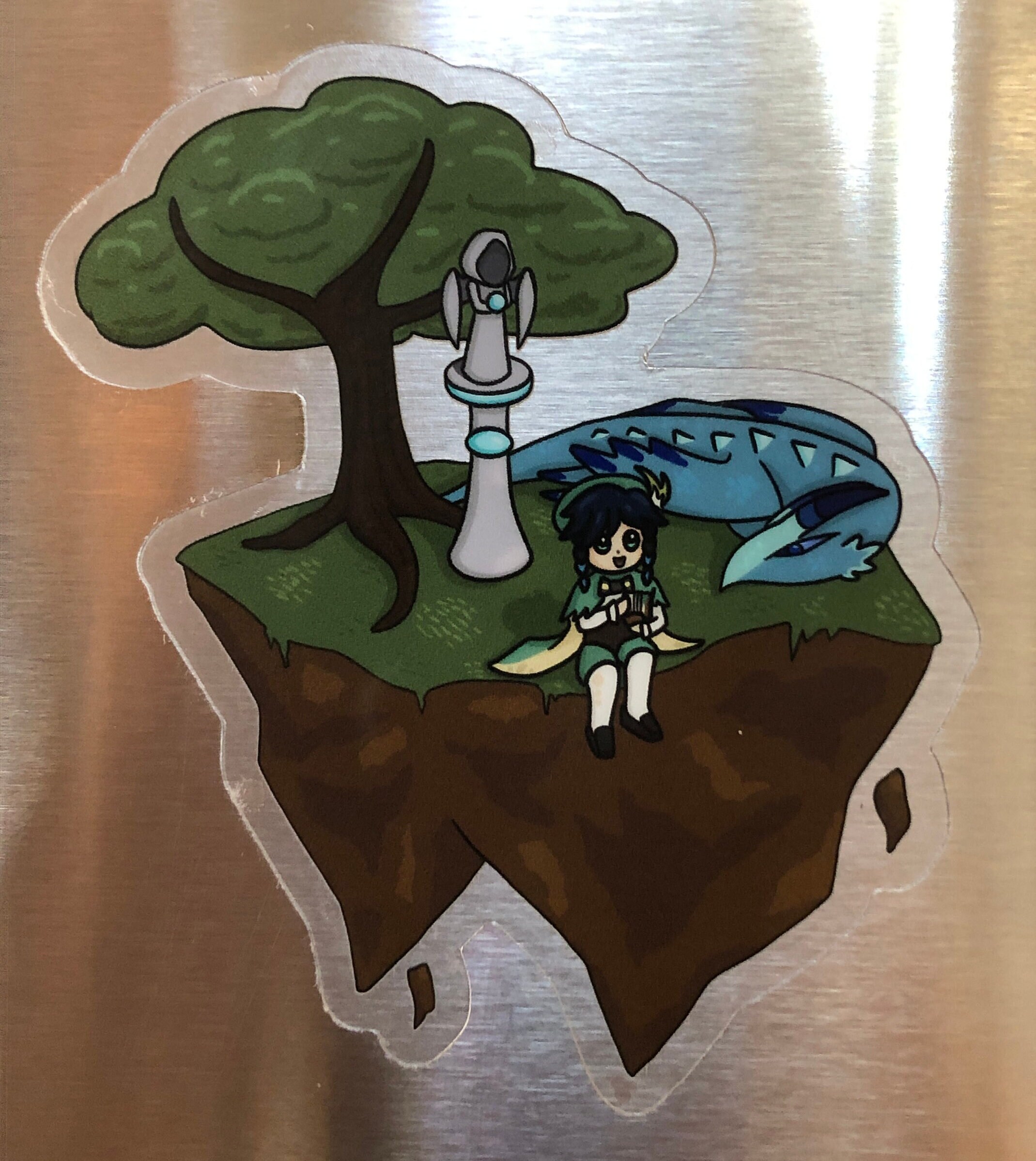 Venti Genshin Impact Floating Isle Sticker - Etsy