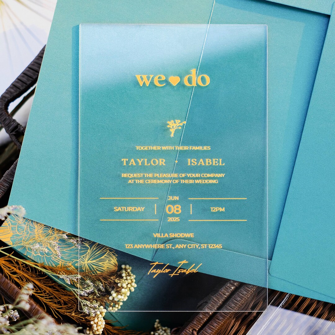 Personalized Acrylic Wedding Invitations Customized Cards for - Etsy