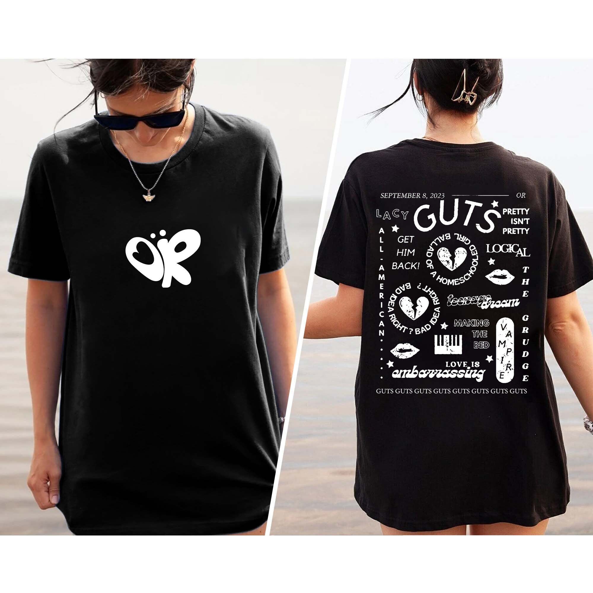 Olivia Rodrigo Guts Shirt, Album Tracklist Tee, Olivia Rodrigo Merch ...