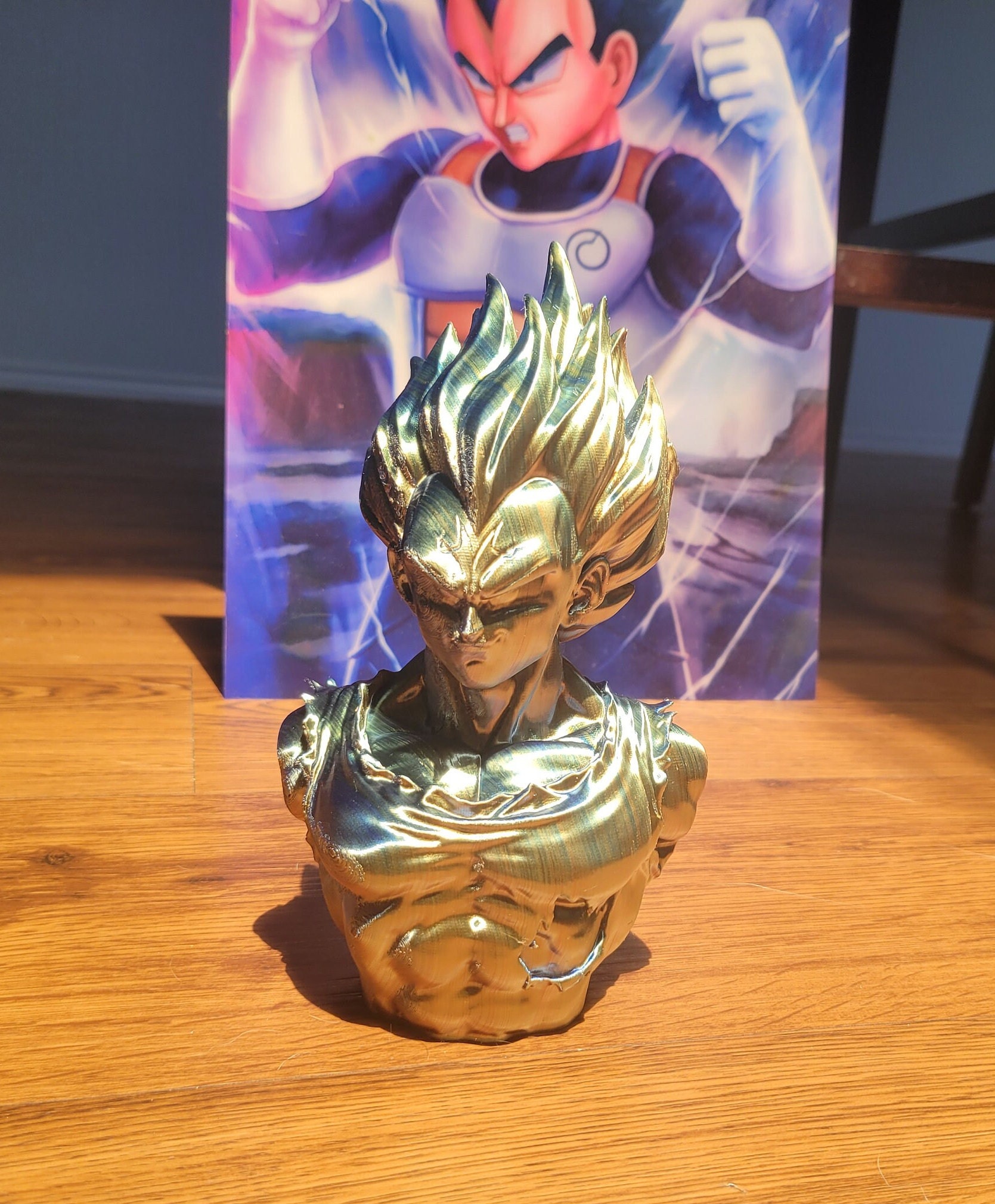 Dragon Ball Z 3D Printed Multicolor Vegeta Bust Saiyan Prince Showcase ...