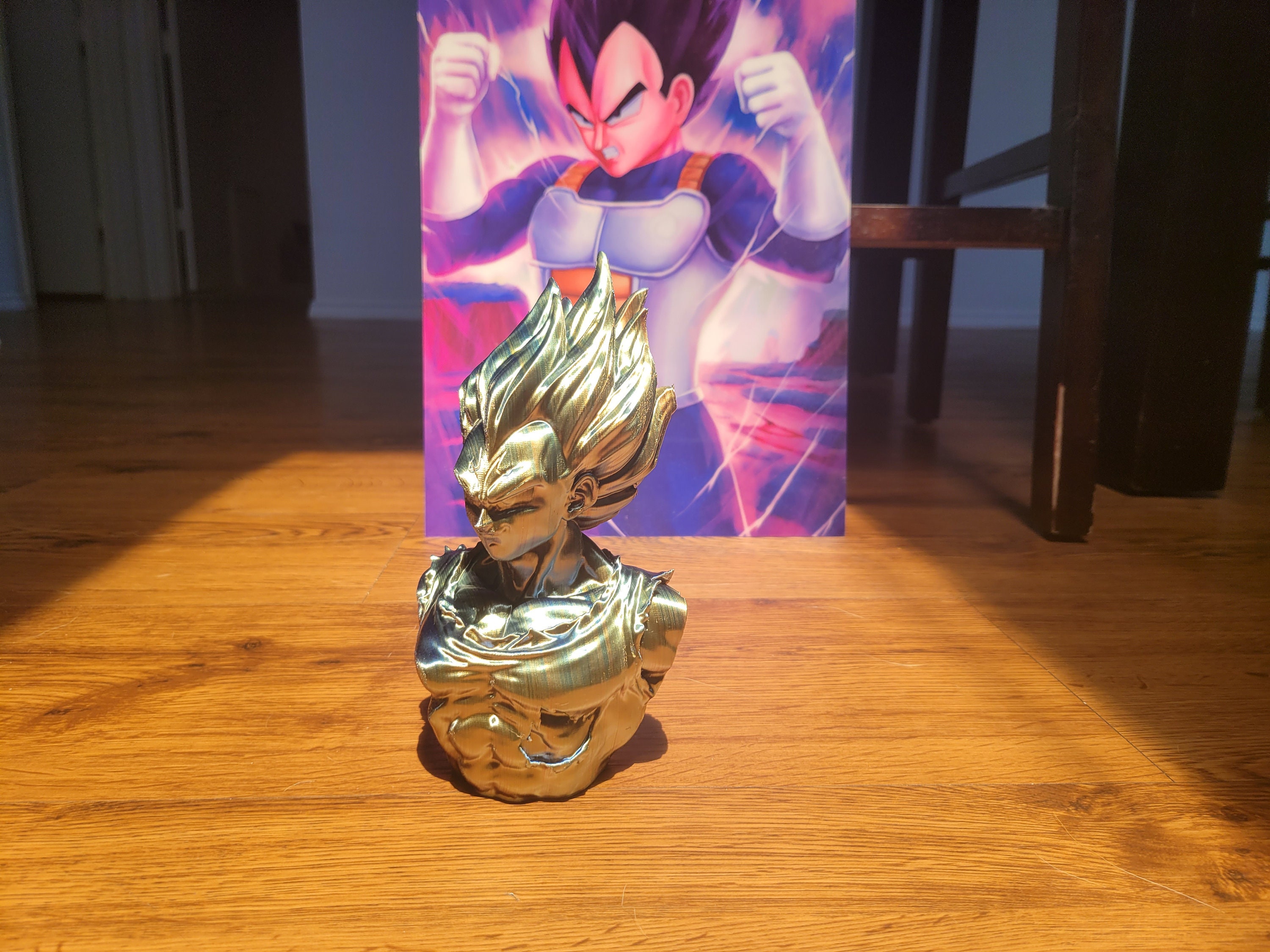Dragon Ball Z 3D Printed Multicolor Vegeta Bust Saiyan Prince Showcase ...