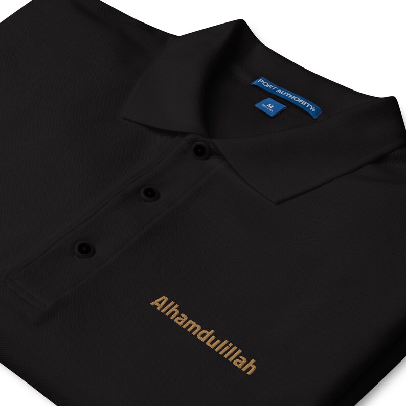 Golden Embroidered Alhamdulillah Men's Premium Polo Shirt - Etsy
