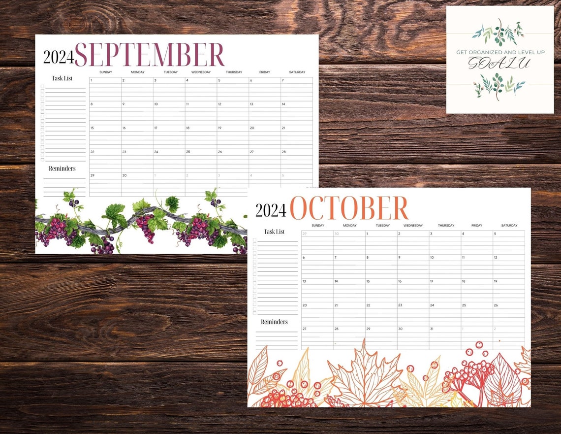 Lined 2024 Dated Printable Calendars, Instant Digital Download ...