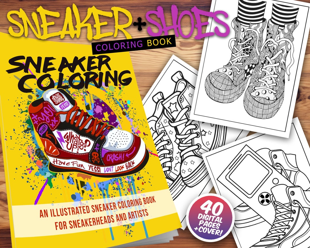 Sneaker Coloring Pages, an Illustrated Sneaker Shoes Coloring Book for ...