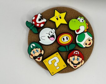 Super Mario Bros Movie Croc Charms-luigi-princess Peach-mario Kart Croc ...