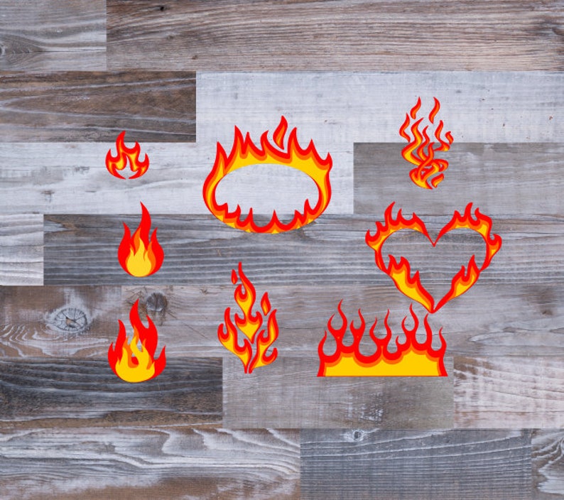 Fire SVG Bundle Fire Clipart Fire Svg Files Fire Flames - Etsy