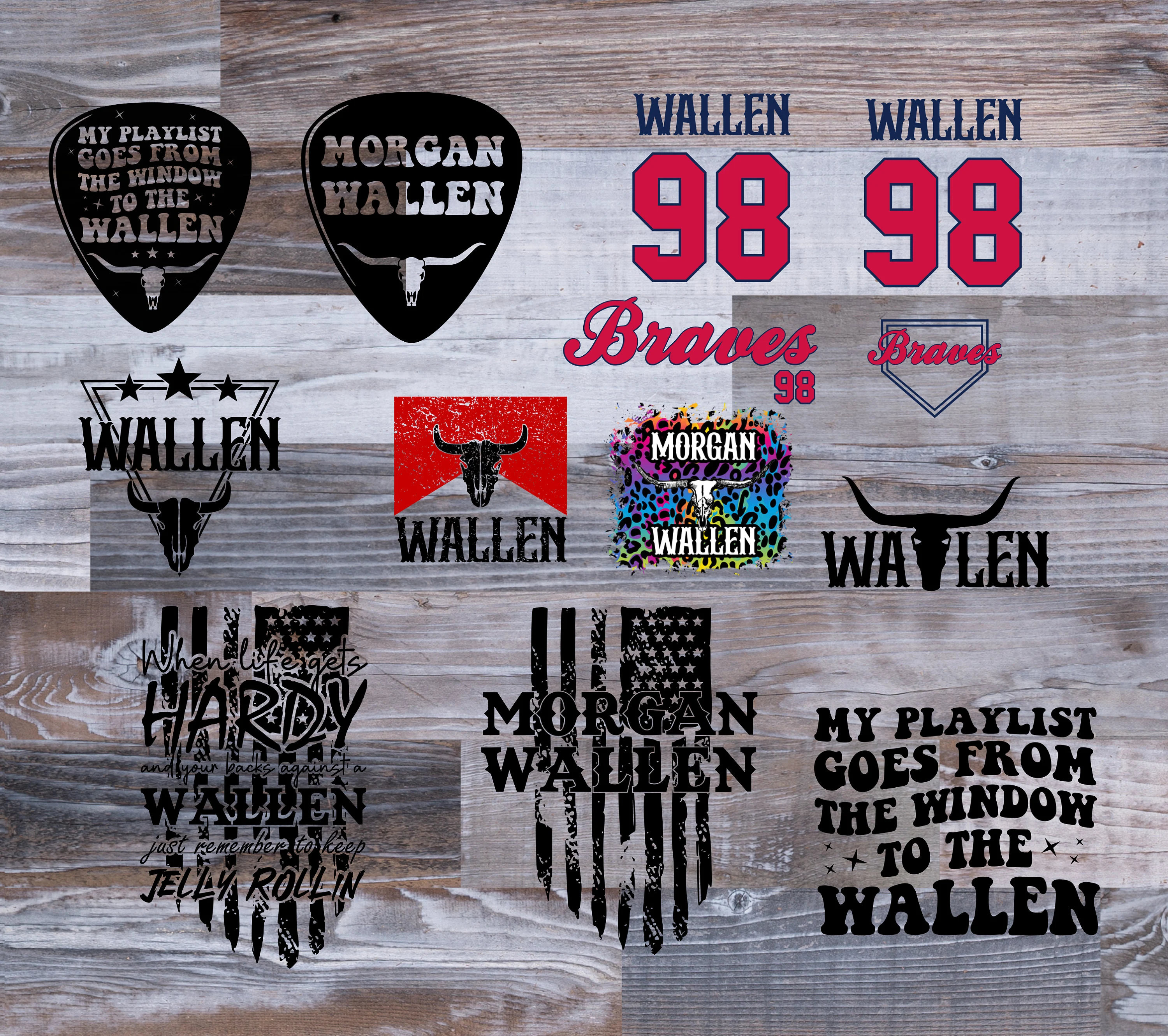 Bundle Retro Wallen Bull Skull Wallen Bundle Svg,png, Wallen Cowboy Png ...